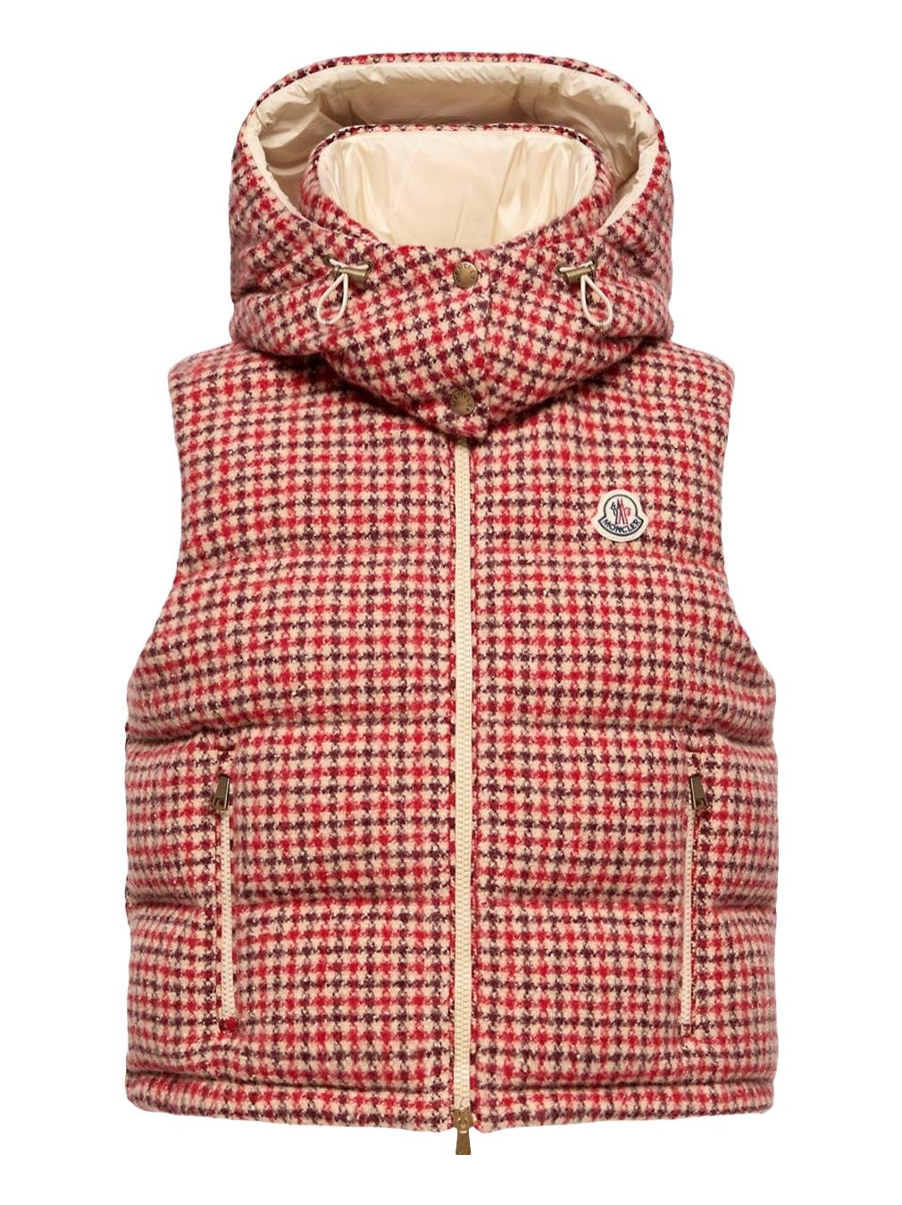 MONCLER Moncler Houndstooth Zip-Up Padded Jacket